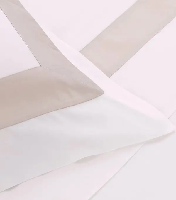 Frette Cotton Breeze Border King Flat Sheet Set - Grey