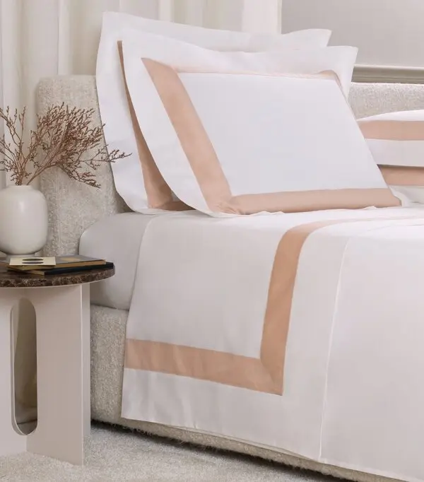 Frette Cotton Breeze Border Double Sheet Set - Pink