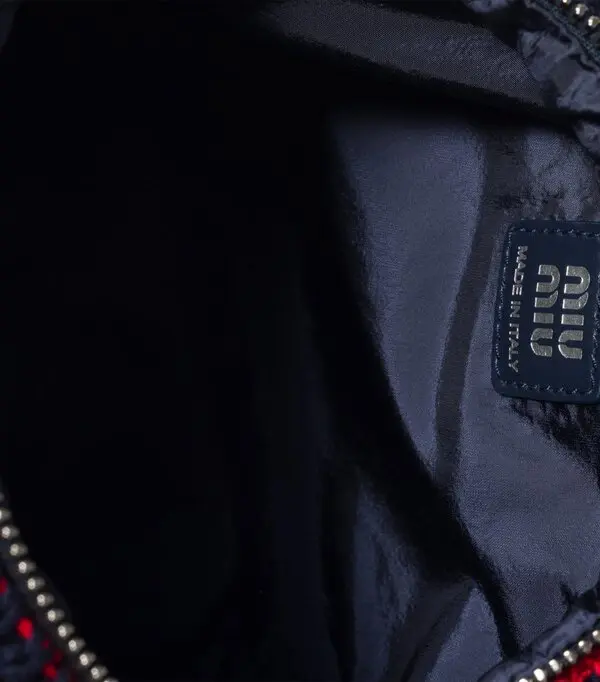 Miu Miu Crochet Leather Logo Pouch