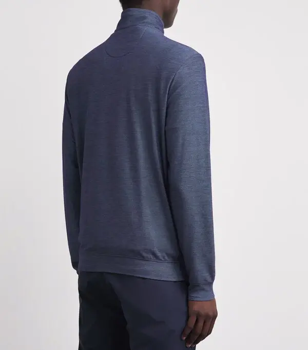 Rlx Ralph Lauren Quarter-zip Mesh Polo Pony Sweatshirt - Navy