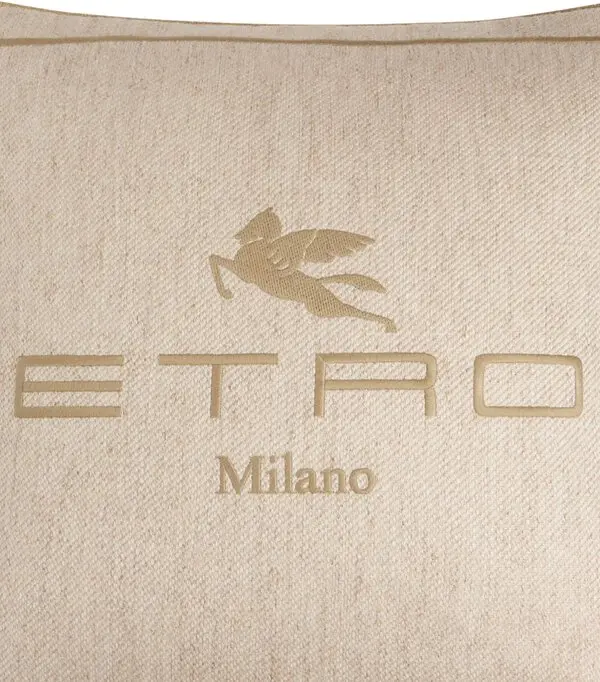 Etro Linen Embroidered Emilia Cushion - Yellow