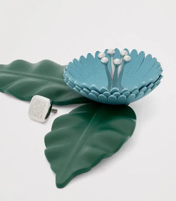 Loewe X Paula's Ibiza Leather Flower Pistil Pin - Blue