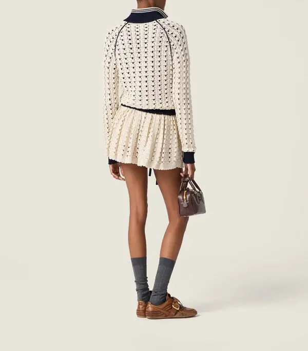 Miu Miu Openwork Knit Mini Skirt