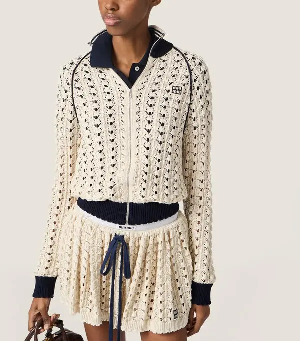 Miu Miu Openwork Knit Mini Skirt
