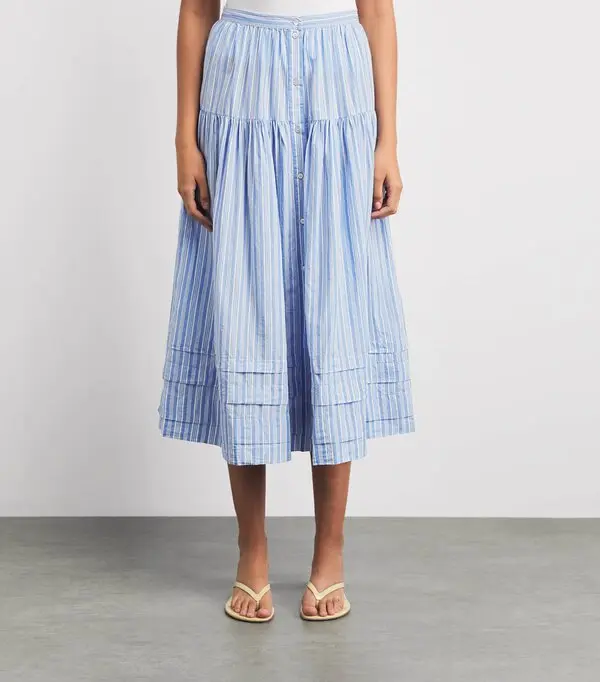 DÔEN Organic Cotton Stripe Maxi Skirt
