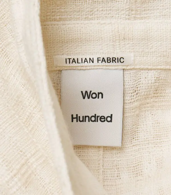WON HUNDRED Cotton-blend Check Short-sleeve Shirt - Ivory