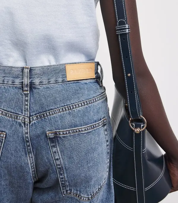 Sandro Embroidered Barrel Leg Jeans