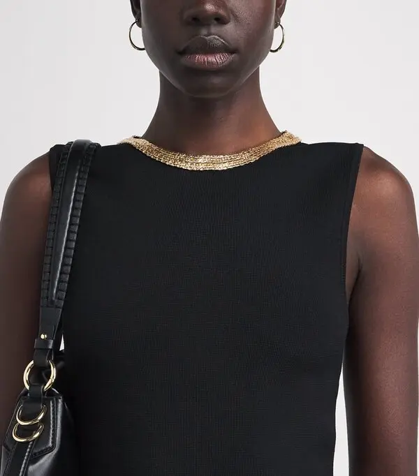 Sandro Knitted Chain-detail Mini Dress