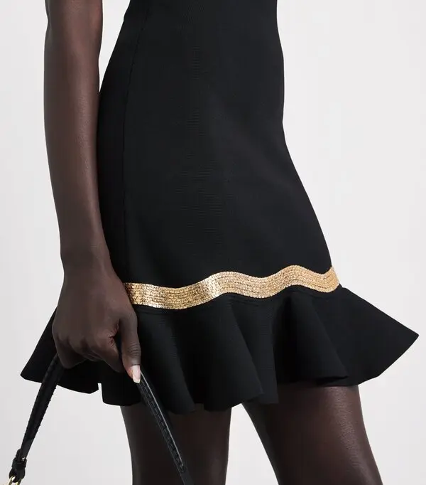 Sandro Knitted Chain-detail Mini Dress