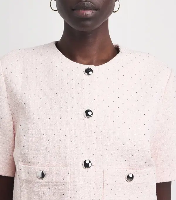 Maje Embellished Cropped Tweed Jacket