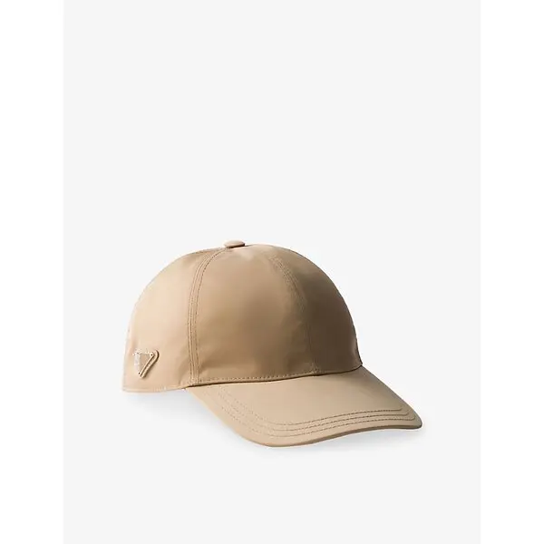 Prada Re-nylon Logo-plaque Baseball Cap - Brown