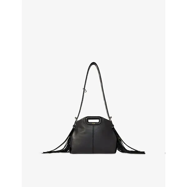 Maje Miss M Leather Shoulder Bag - Black