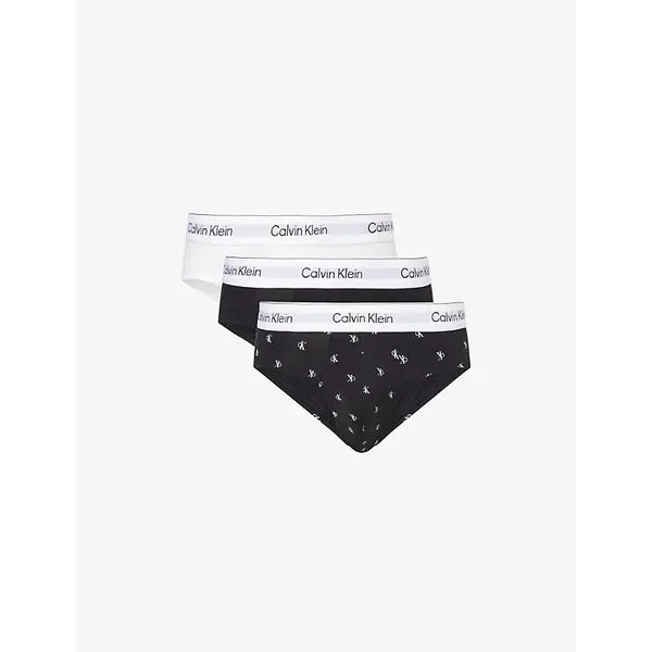 Calvin Klein Icon Pack Of Three Stretch-cotton Briefs - Multi