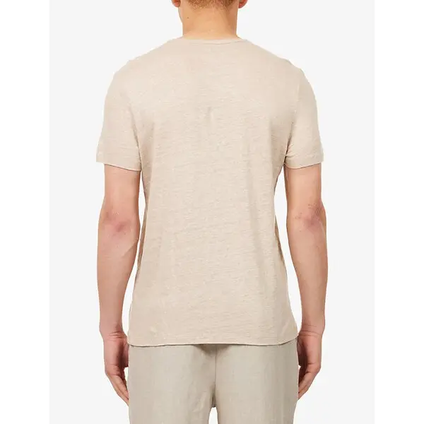 Derek Rose Jordan Short-sleeve Linen T-shirt - Beige