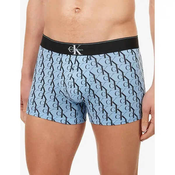 Calvin Klein Graphic Monogram Pack Of Three Stretch-cotton Trunks