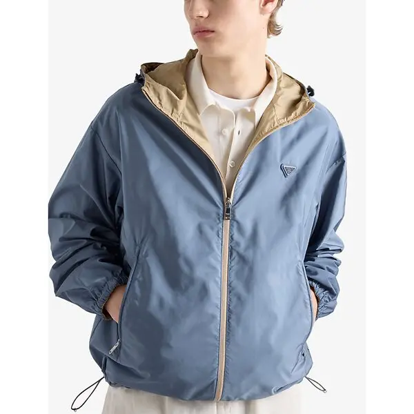 Prada Reversible Re-nylon Hooded Shell Jacket - Brown