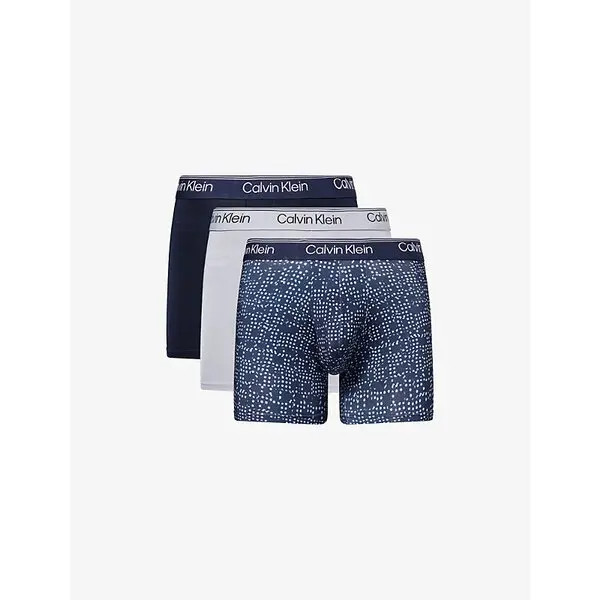 Calvin Klein Microfibre-stretch Pack Of Three Pack Jersey Boxer Briefs - Multi