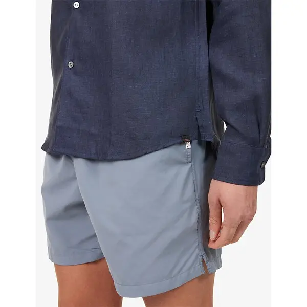 Derek Rose Monaco Long-sleeve Linen Shirt - Navy
