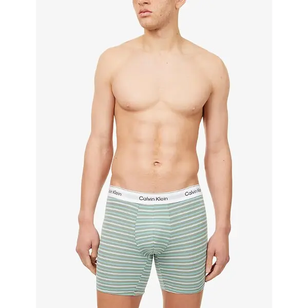 Calvin Klein Icon Pack Of Three Stretch-cotton Boxer Briefs - Multi