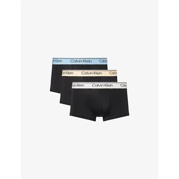 Calvin Klein Microfibre-stretch Low-rise Pack Of Three Jersey Trunks - Multi