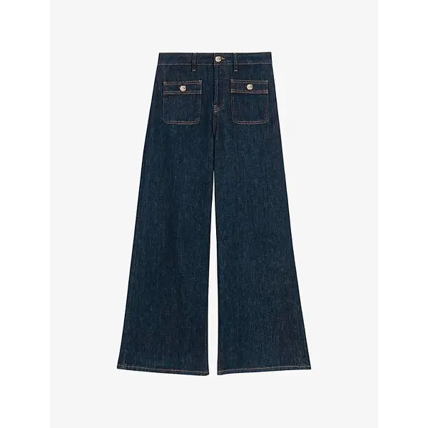 Maje Straight-leg High-rise Cropped Denim Jeans