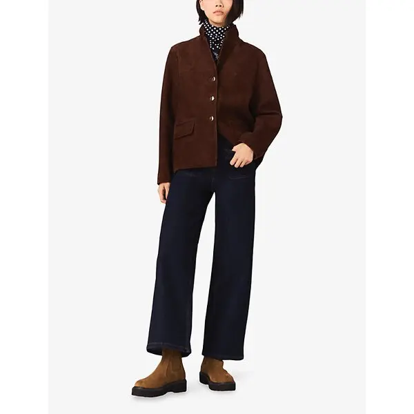 Maje Straight-leg High-rise Cropped Denim Jeans
