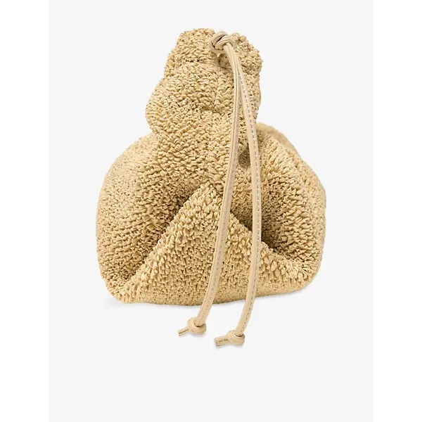 Maje Bouclé-effect Woven Clutch Bag