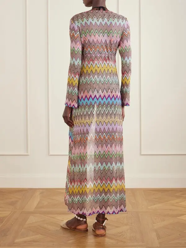 Missoni Striped Metallic Crochet-knit Coverup