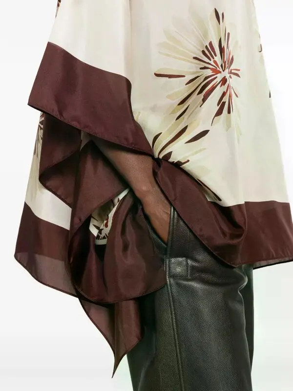 Brunello Cucinelli Floral-print Silk Blouse - Neutrals