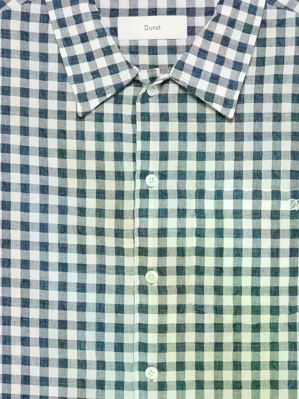 DUNST Gingham-pattern Pajamas Shirt - Blue