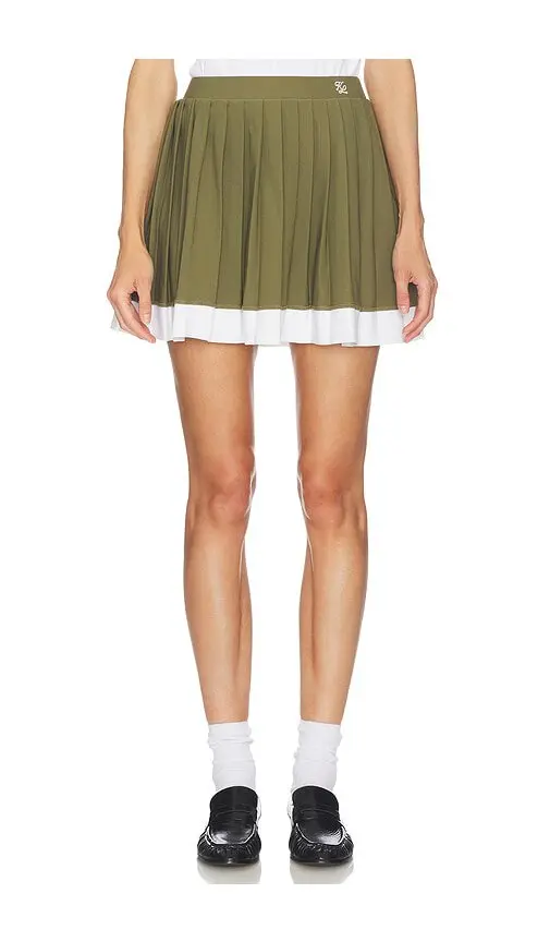 KHALHON Coastal Swing Pleated Skirt