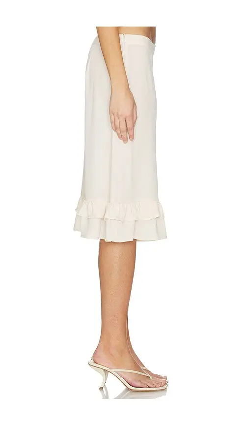 WITH HARPER LU Frill Midi Skirt