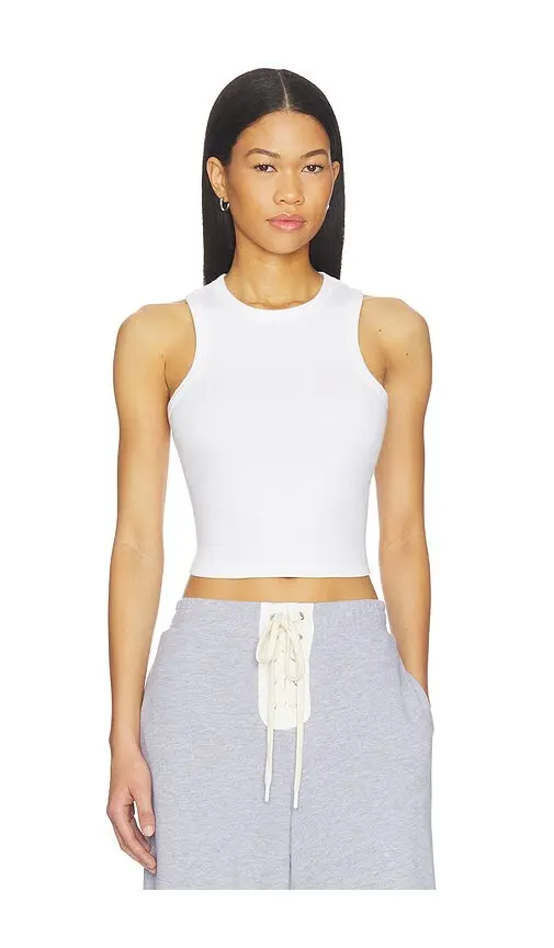 Year Of Ours Racer Crop Tank Top - White