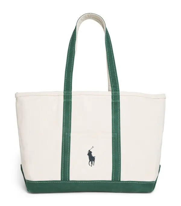 Polo Ralph Lauren Cotton Canvas Polo Pony Tote Bag - Neutral