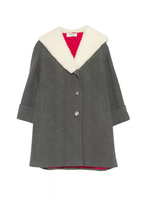 A.N.G.E.L.O. VINTAGE CULT 1950s Long-sleeve Buttoned Coat With Shearling Collar - Grey