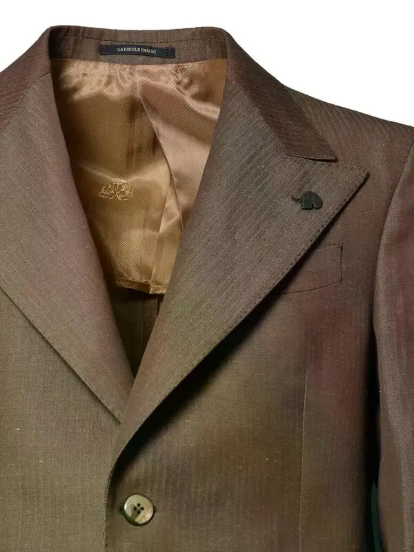 GABRIELE PASINI Peak-lapel Textured Blazer - Brown