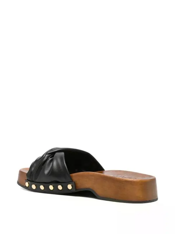 GANNI Studded Knot Detail Slip-on Sandals - Black