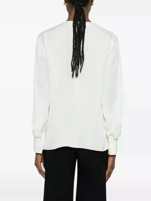 Theory V-neck Blouse With Flared Cuffs