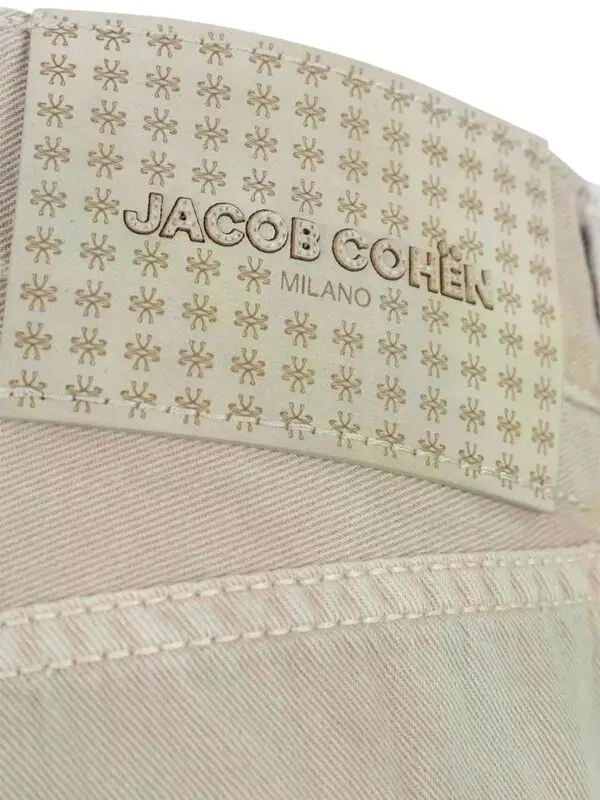 Jacob Cohen Light Beige Logo Patch Jeans