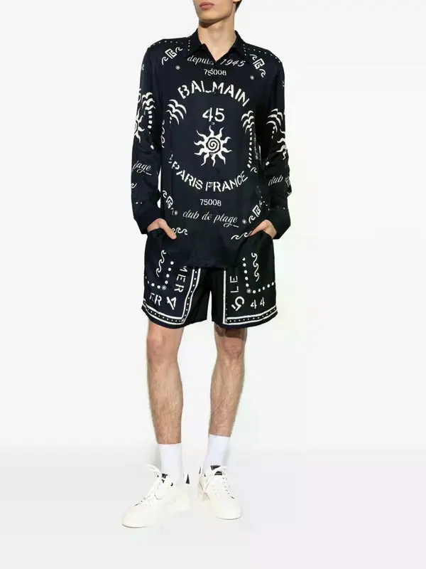 Balmain Logo-print Long-sleeve Shirt
