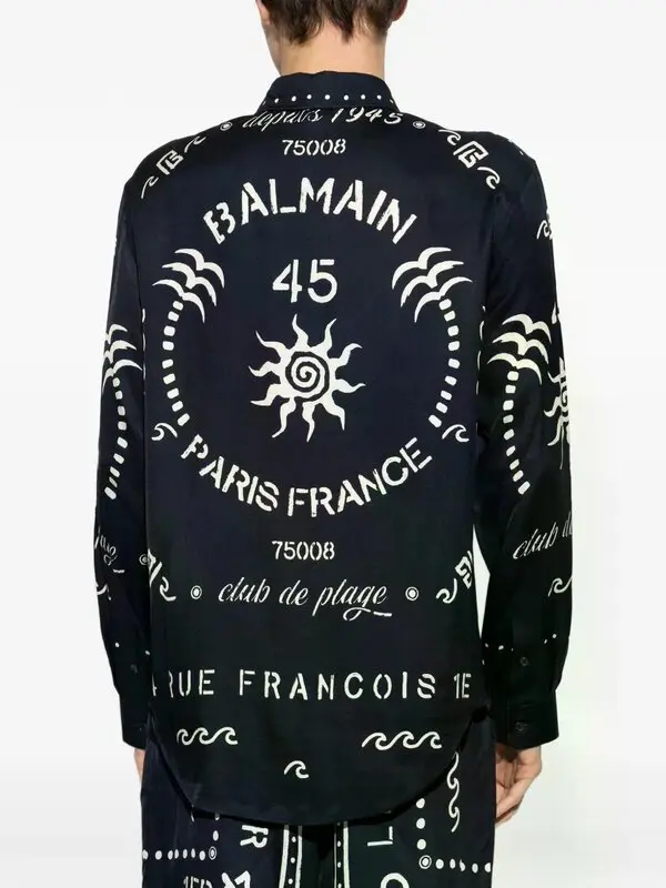 Balmain Logo-print Long-sleeve Shirt