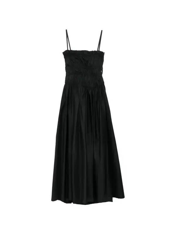 Liviana Conti Ruched Bodice Midi Dress - Black