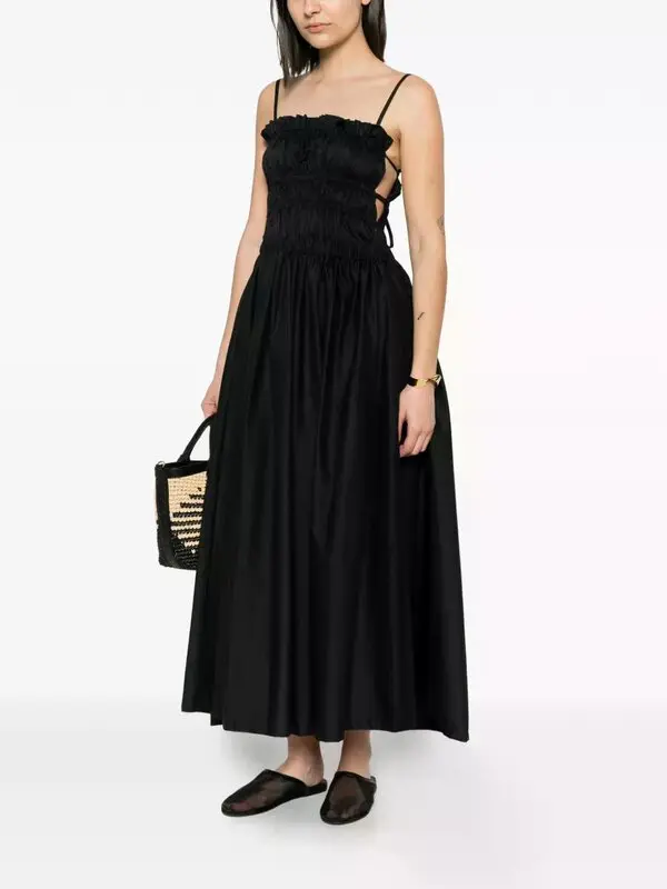 Liviana Conti Ruched Bodice Midi Dress - Black