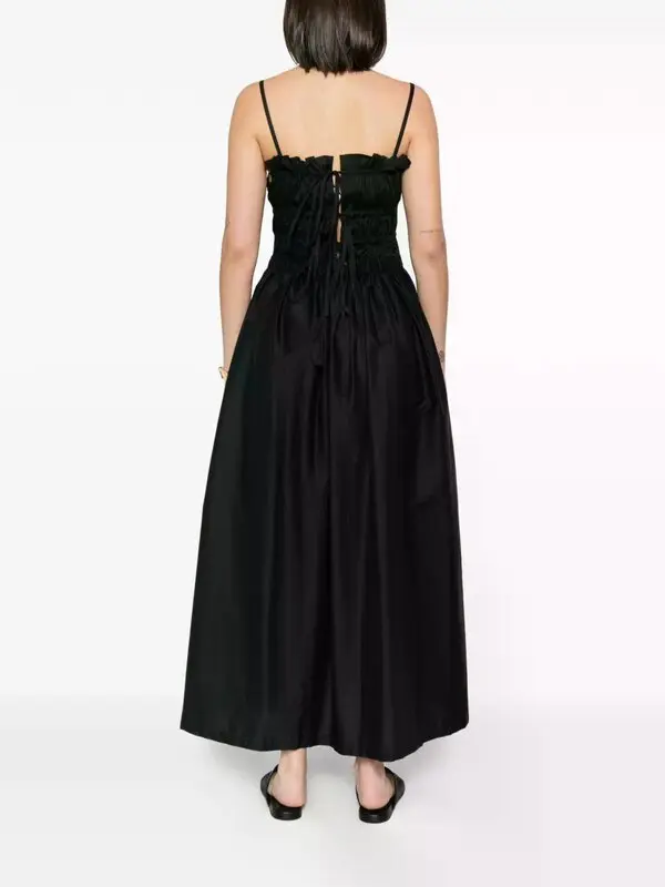 Liviana Conti Ruched Bodice Midi Dress - Black