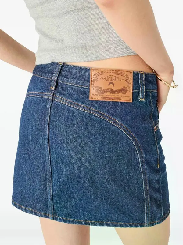 MARINE SERRE Zipped Mini Skirt - Blue
