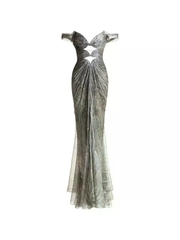 MARIA LUCIA HOHAN Catarina Cut-out Gown - Grey