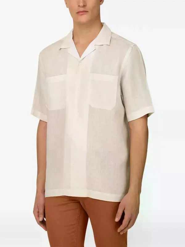 Boggi Milano Regular Fit Linen Shirt - Neutrals