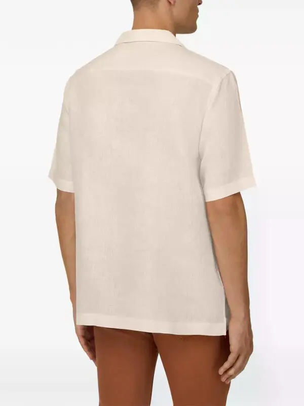Boggi Milano Regular Fit Linen Shirt - Neutrals