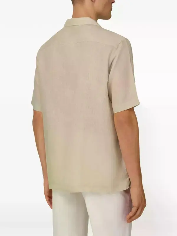 Boggi Milano Linen Short-sleeve Shirt - Neutrals