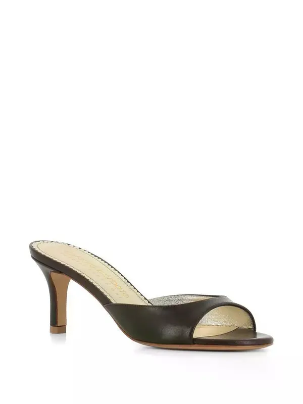 ANTONIO BARBATO MAESTRI VENEZIANI Kitten Heel Leather Sandals - Brown